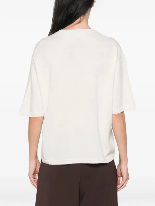 Soft Goat Short-sleeve Fine-knit Cashmere T-shirt