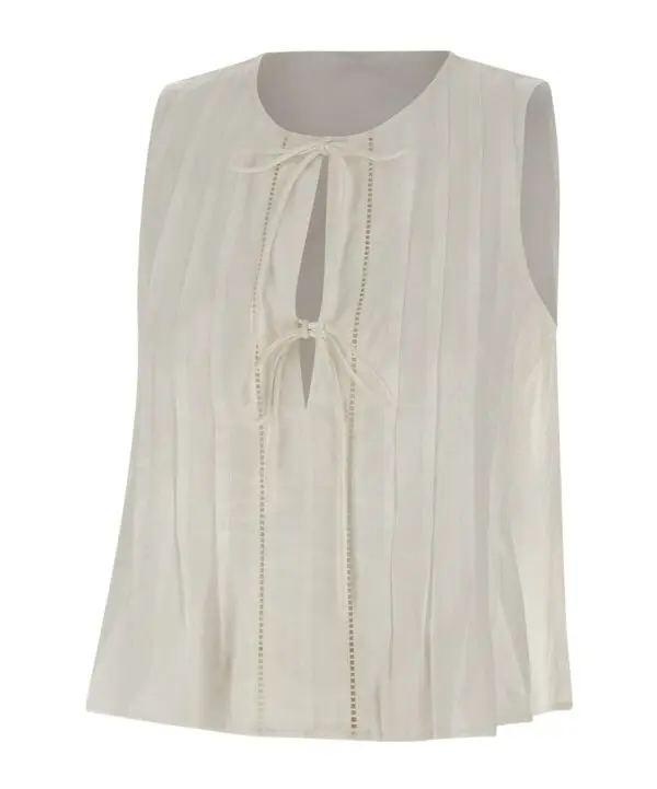 Hugo Boss Ilenna Pleated Tie-neck Top