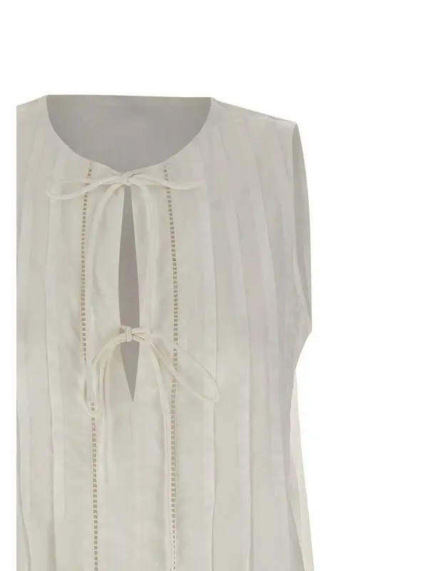 Hugo Boss Ilenna Pleated Tie-neck Top