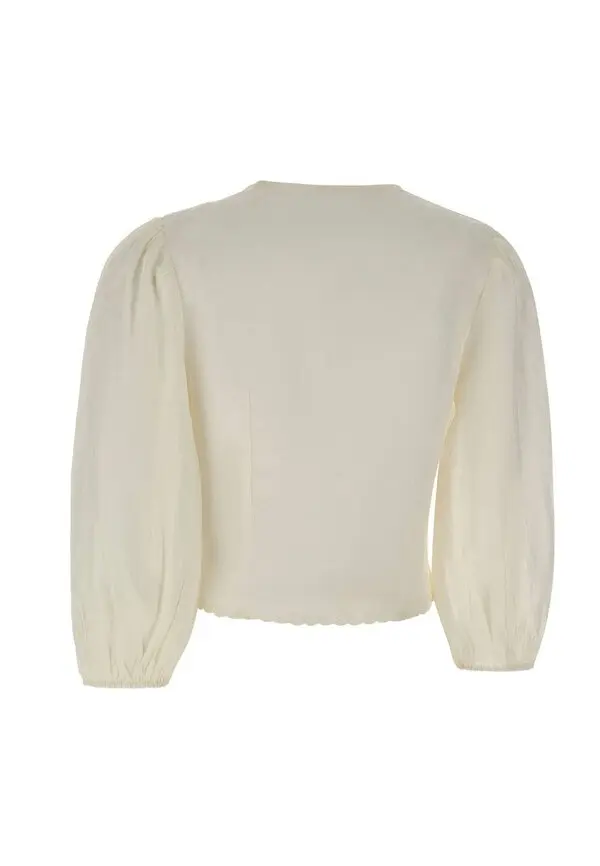 Hugo Boss Briketta Lace Trim Cropped Blouse