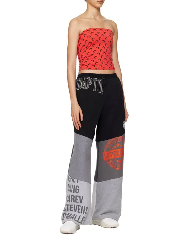 MARINE SERRE All-over Moon Printed Bustier Top - Red