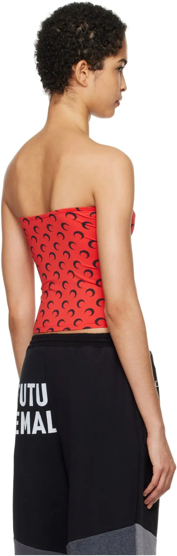 MARINE SERRE All-over Moon Printed Bustier Top