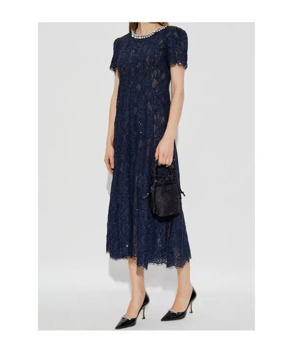 SELF-PORTRAIT Sequin Lace Maxi Dress