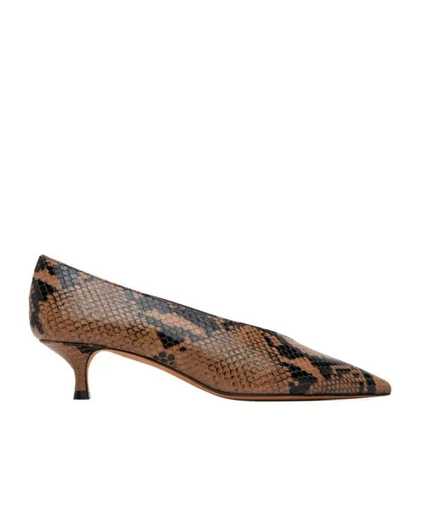 Le Monde Beryl Babouche Snake-effect Heeled Pumps - Fango