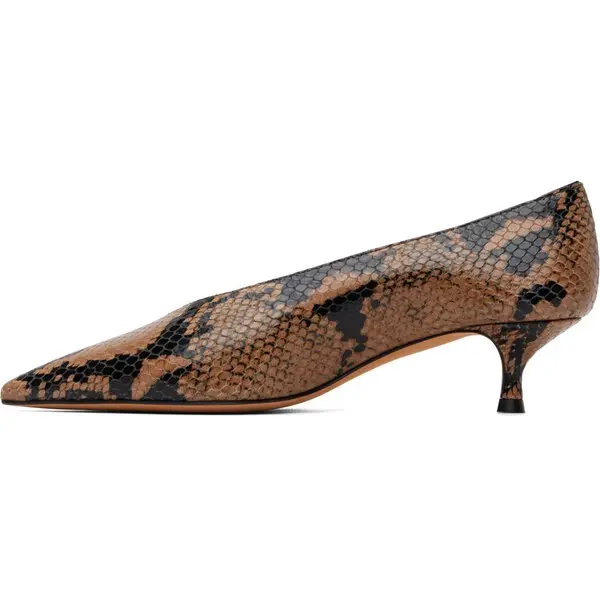 Le Monde Beryl Babouche Snake-effect Heeled Pumps - Fango