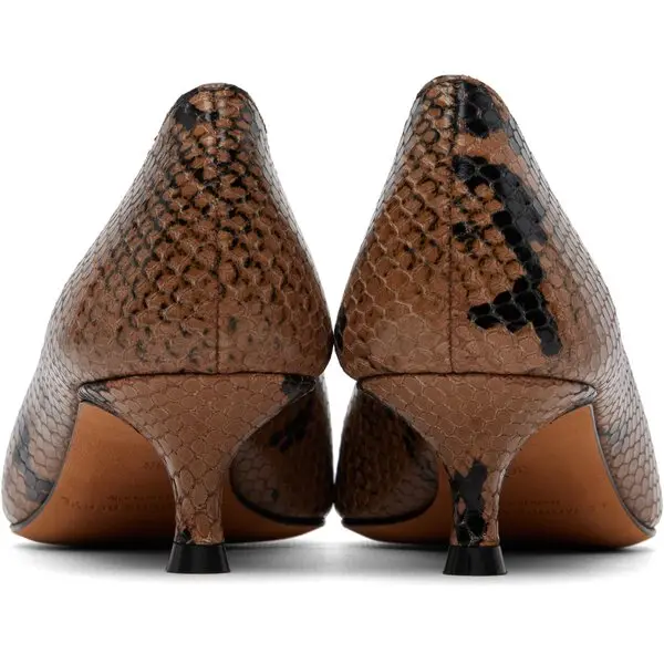 Le Monde Beryl Babouche Snake-effect Heeled Pumps - Fango