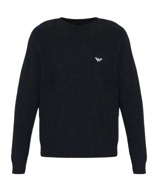 Emporio Armani Logo Embroidered Crewneck Jumper