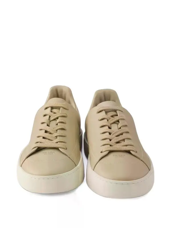 Prada Court Leather Sneakers - Neutrals