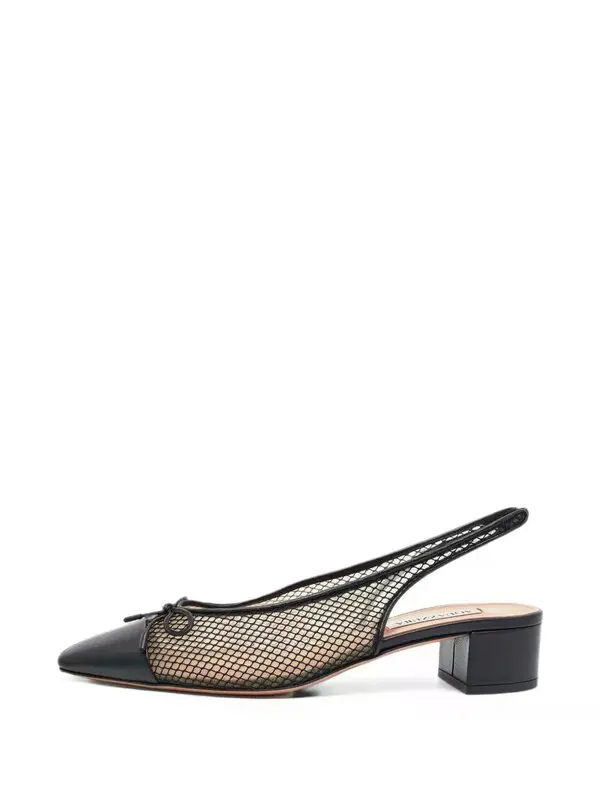 AQUAZZURA Gioia Bow-detail Slingback Pumps - Black