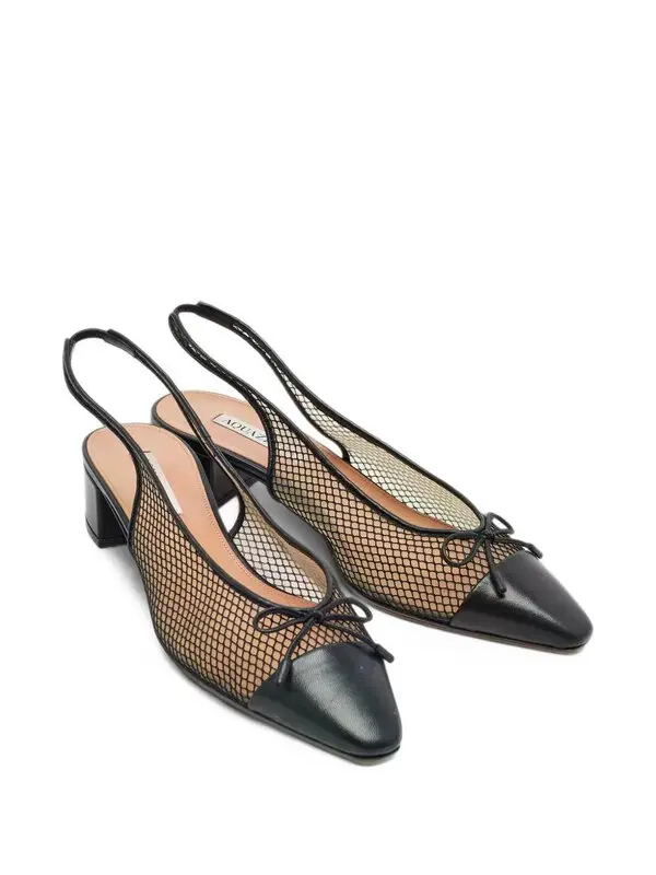 AQUAZZURA Gioia Bow-detail Slingback Pumps