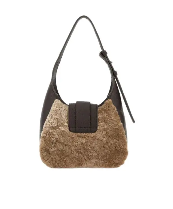 Hogan Faux Fur Panel Shoulder Bag