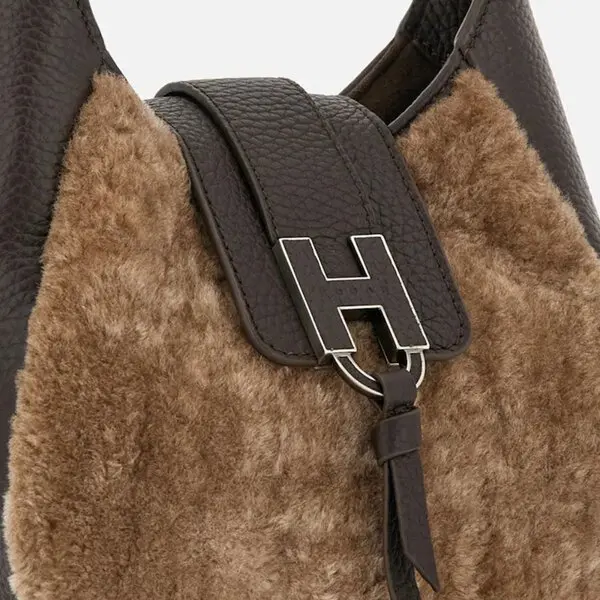 Hogan Faux Fur Panel Shoulder Bag
