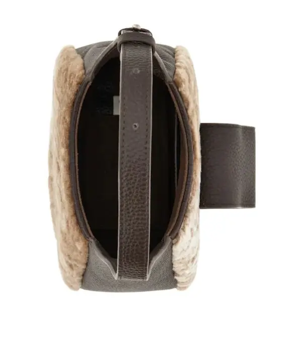 Hogan Faux Fur Panel Shoulder Bag