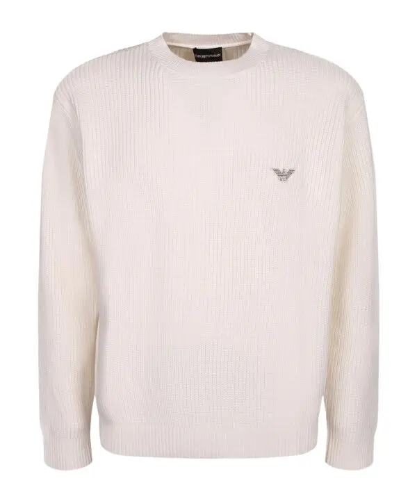 EMPORIO ARMANI Logo Embroidered Crewneck Jumper