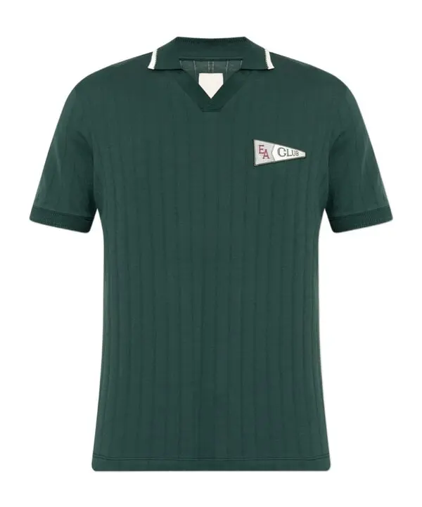 EMPORIO ARMANI Logo Patch Knit Polo Shirt