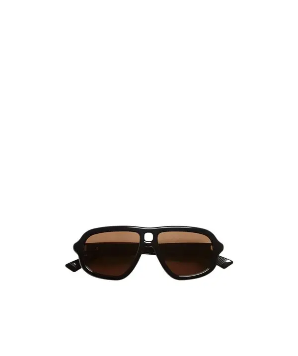 Bottega Veneta Sophia Ribbon Aviator Sunglasses - Black/brown
