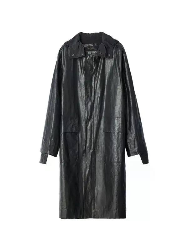 LEMAIRE Long Raincoat In Coated Linen And Cotton Blend