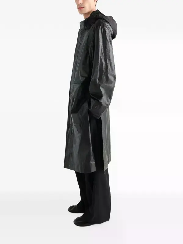 LEMAIRE Long Raincoat In Coated Linen And Cotton Blend