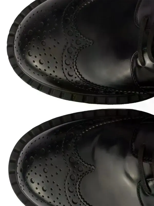 Prada Chocolate Brushed Leather Derby Brogues