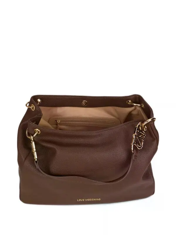 LOVE MOSCHINO Logo-plaque Grained-effect Tote Bag