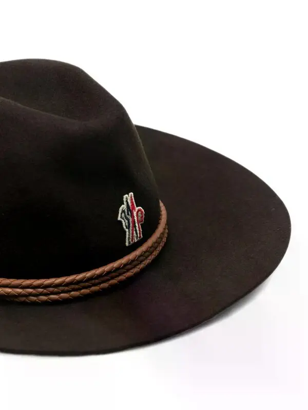 Moncler Logo-patch Braided-trim Fedora Hat