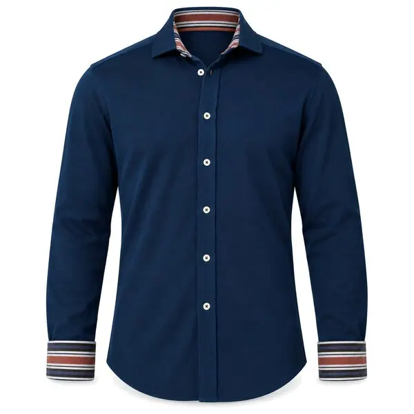 KOY CLOTHING Navy Piqué Shirt
