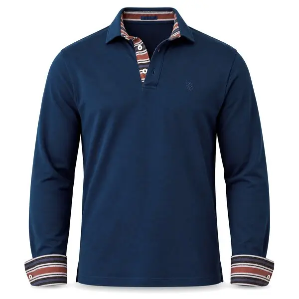 KOY CLOTHING Navy Long Sleeved Polo