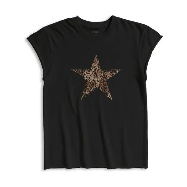 OTHER UK Leopard Star Rocker Tee Aged