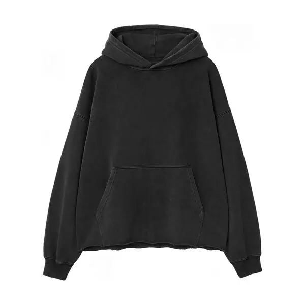 OTHER UK Vintage Issue Raw Edge Oversized Hoodie Vintage -women - Black