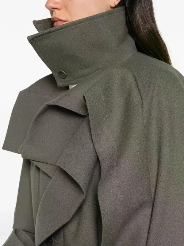 Issey Miyake Belted Oversized-collar Coat