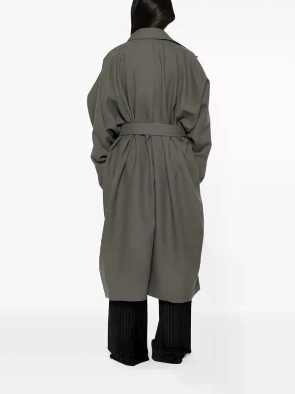 Issey Miyake Belted Oversized-collar Coat