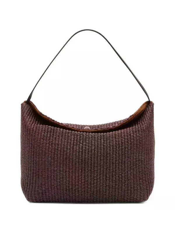 Christopher Esber Medium Turnlock Raffia Shoulder Bag