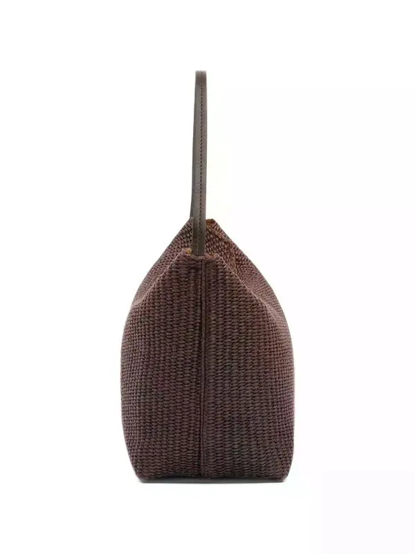Christopher Esber Medium Turnlock Raffia Shoulder Bag
