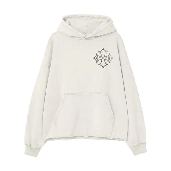 OTHER UK Icon Vintage Issue Raw Edge Oversized Hoodie Vintage - White