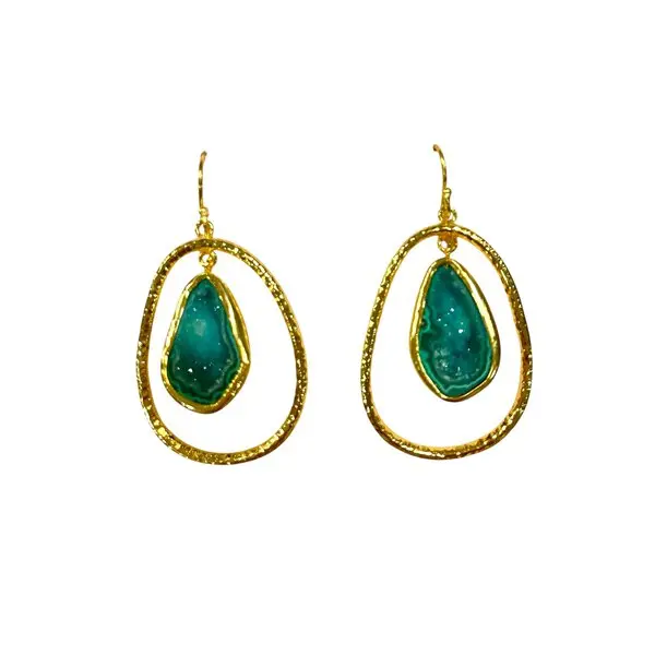 MAGPIE ROSE Hoop Rock Drops Earring