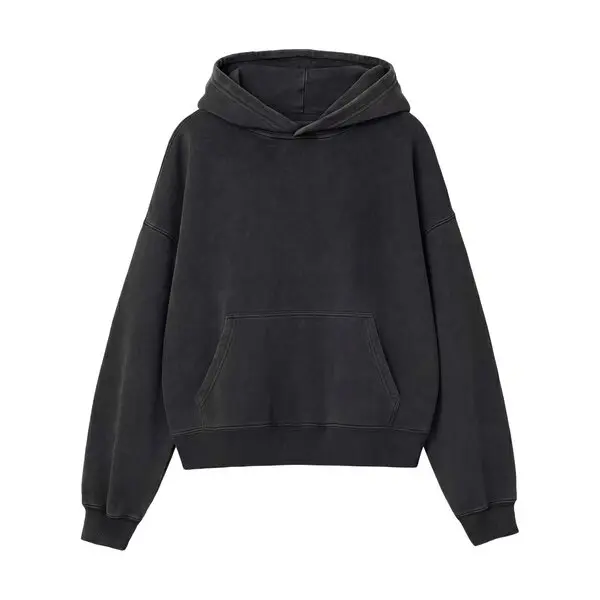 OTHER UK Vintage Issue Oversized Cropped Hoodie Vintage -women - Black