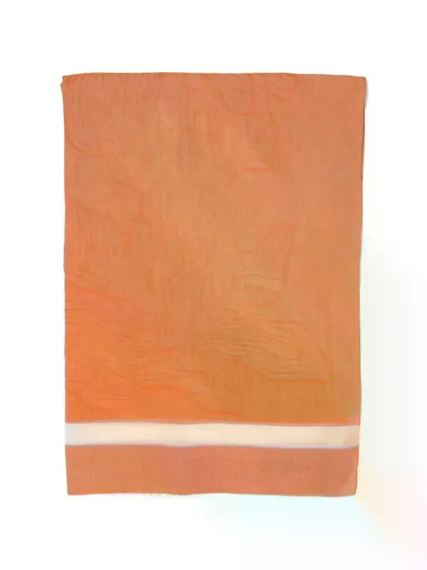 Emporio Armani Floral-jacquard Fringed Scarf - Orange