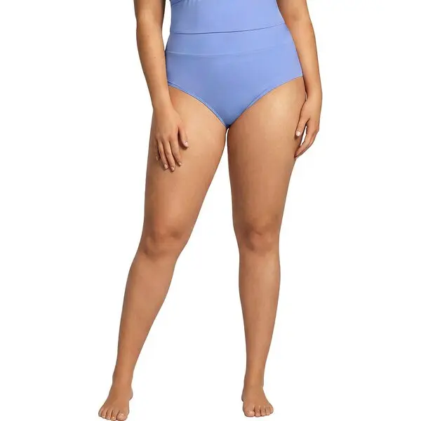 LANDS' END Pinchless High Waisted Bikini Bottoms - Soft Cloud Blue