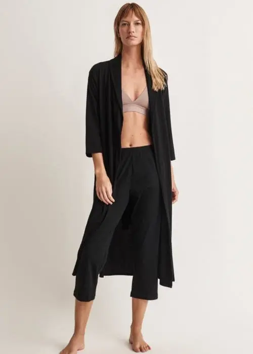 SKIN Carina Robe - Black