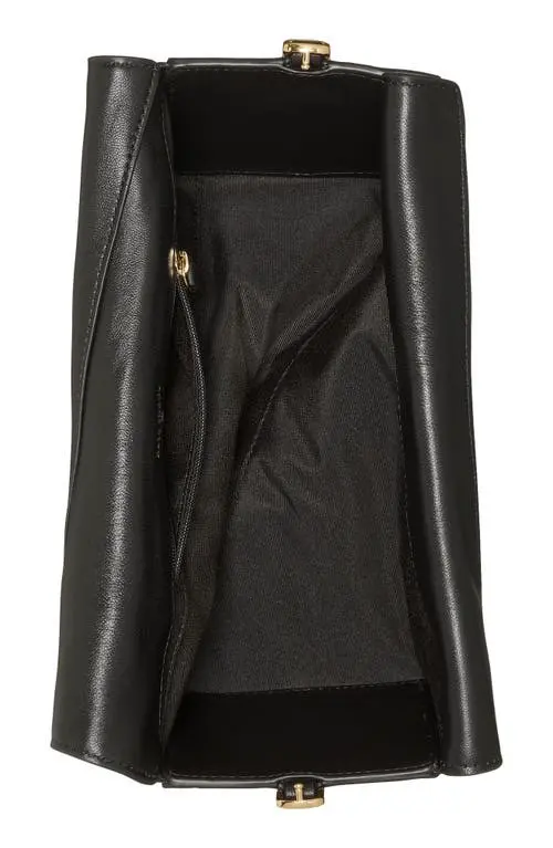 Kate Spade New York Deco Smooth Leather Twisted Flap Shoulder Bag - Black