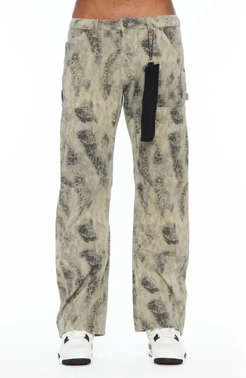 CULT OF INDIVIDUALITY Grunge Leopard Baggy Fit Cargo Jeans - Mojave