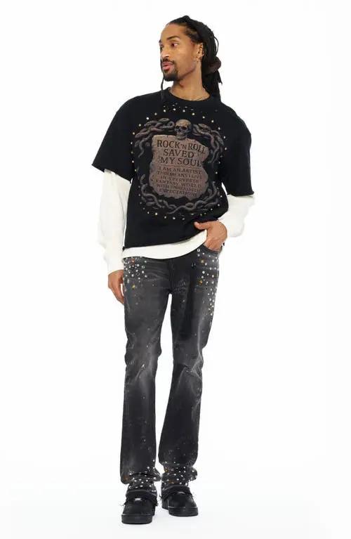 CULT OF INDIVIDUALITY Lenny Studded Bootcut Jeans