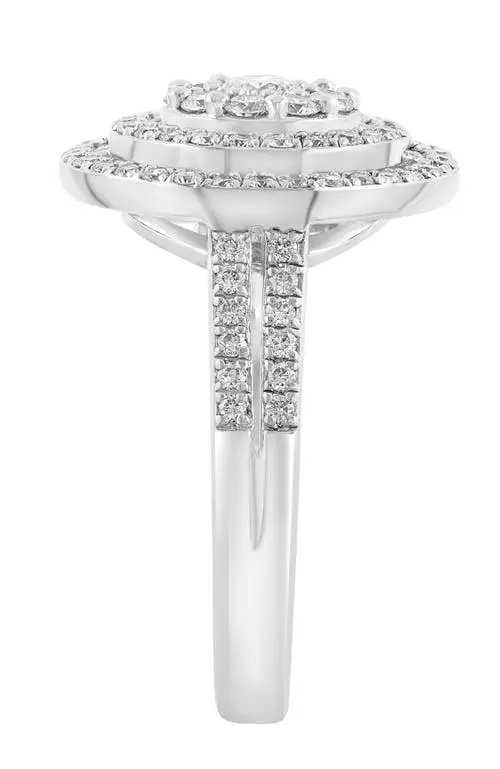 EFFY Sterling Silver Halo Of Forever Diamond Ring