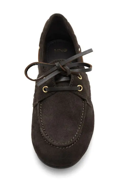 MANGO Suede Leather Deck Shoe