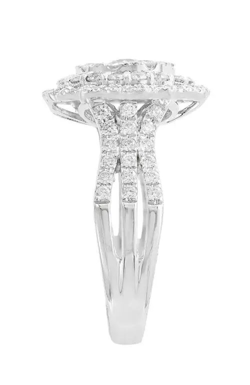 EFFY Sterling Silver Radiant Bloom Diamond Ring