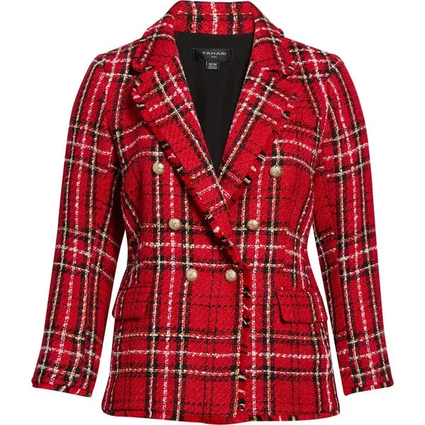 TAHARI ASL Plaid Blazer