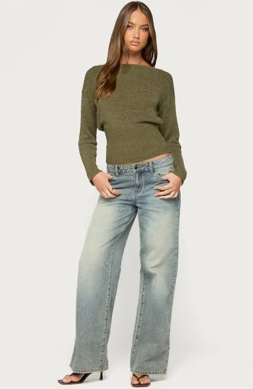 EDIKTED Tezi Boat Neck Light Knit Top