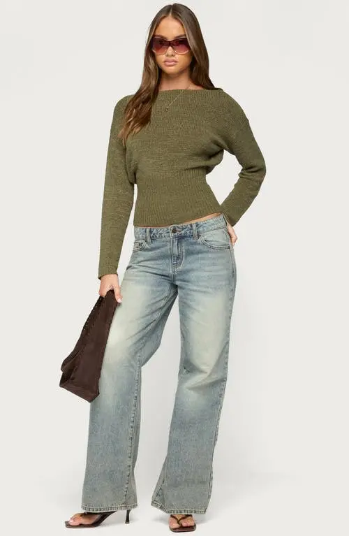 EDIKTED Tezi Boat Neck Light Knit Top