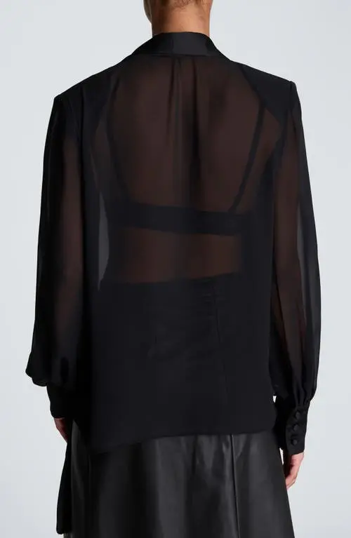 KENNETH COLE COLLECTION Tie Neck Chiffon Top
