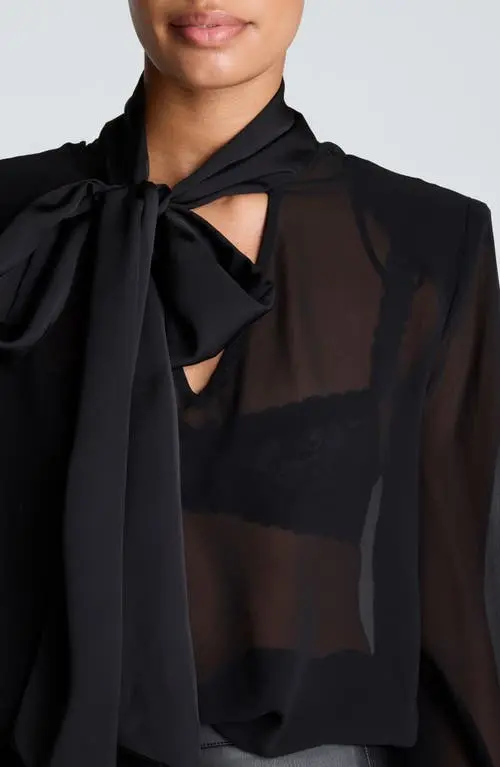 KENNETH COLE COLLECTION Tie Neck Chiffon Top